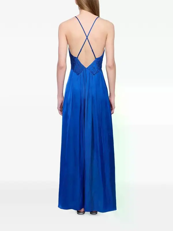 Zadig&Voltaire Long Pleated Lingerie-inspired Satin Dress