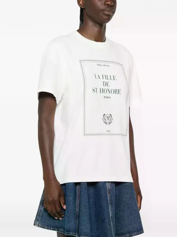 Maje Graphic Print Cotton T-shirt