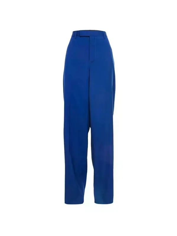 Versace Wool-blend Straight-leg Trousers - Blue