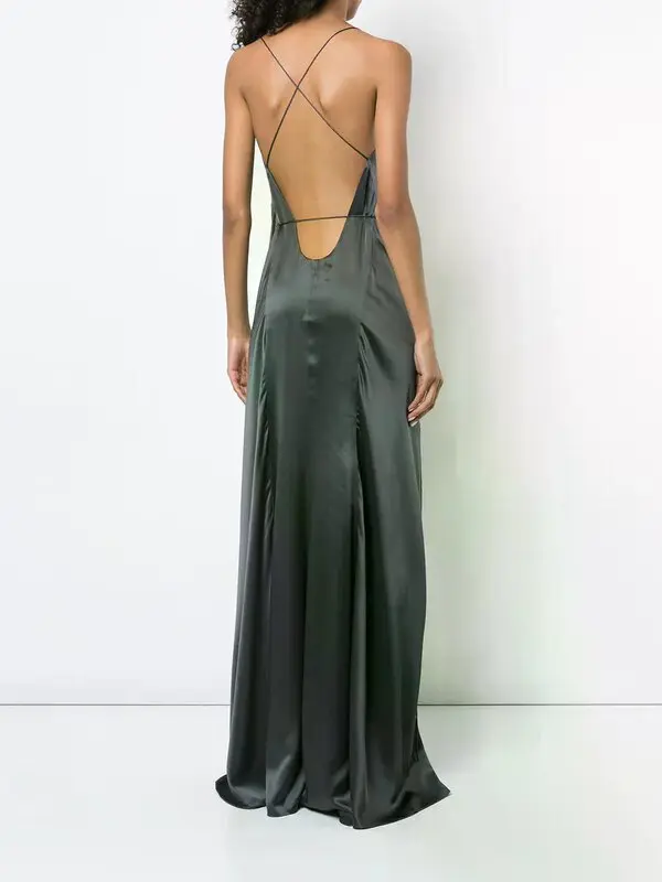 Michelle Mason Strappy Wrap Gown