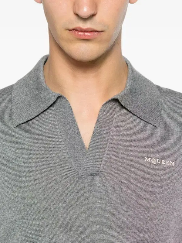 Alexander McQueen Logo-embroidered Short-sleeve Top