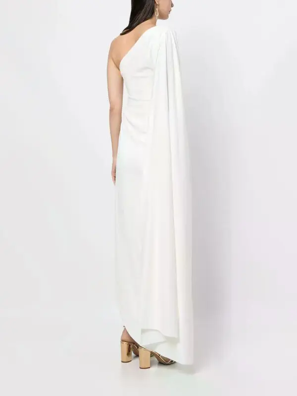 RHEA COSTA One-shoulder Gathered Dress