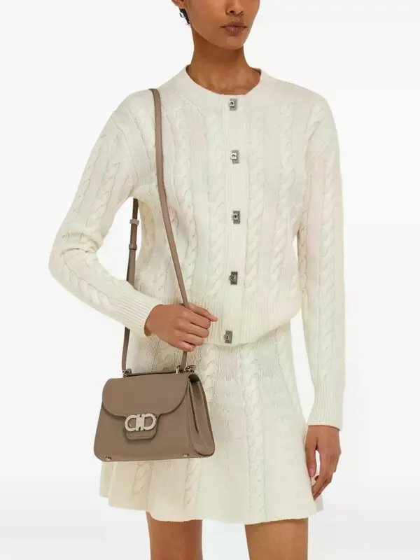 FERRAGAMO Double Gancini Top Handle Bag - Neutrals