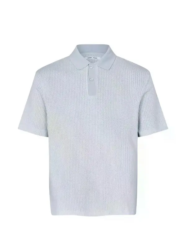 SAMSOE SAMSOE Sajase Mesh-knit Polo Shirt - Blue
