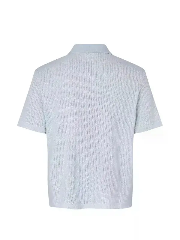 SAMSOE SAMSOE Sajase Mesh-knit Polo Shirt - Blue