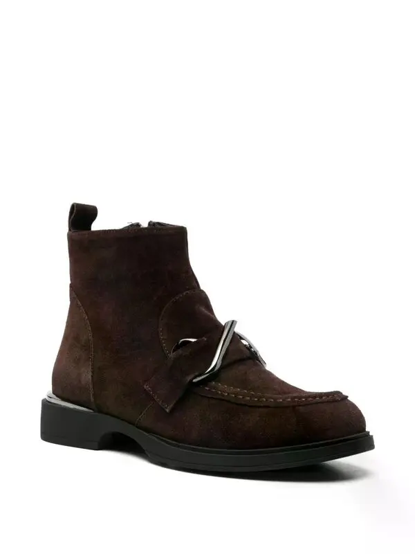 SERGIO MORETTI FIRENZE Suede Buckle Detail Ankle Boots