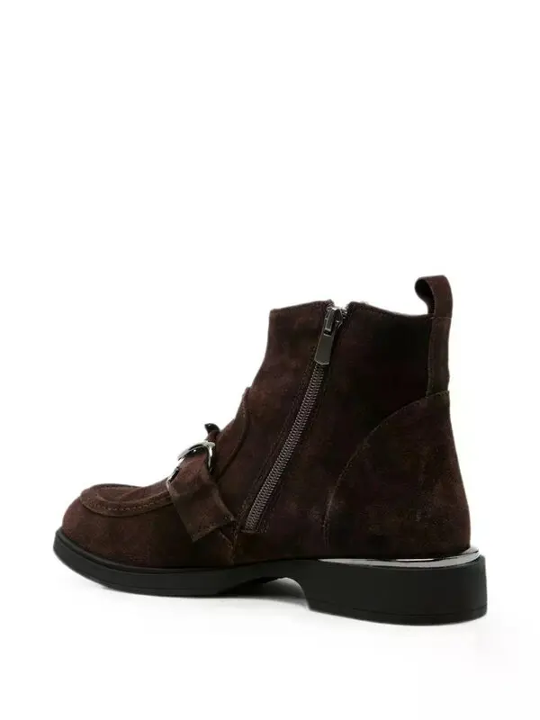 SERGIO MORETTI FIRENZE Suede Buckle Detail Ankle Boots
