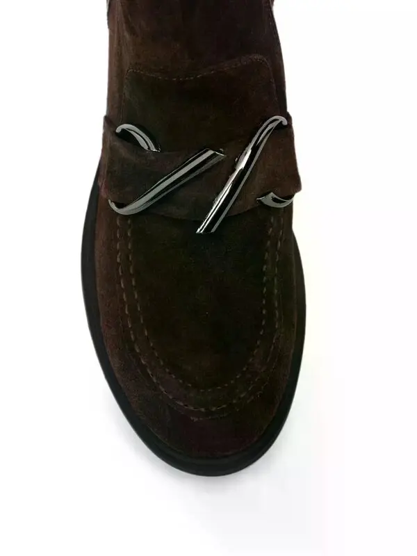 SERGIO MORETTI FIRENZE Suede Buckle Detail Ankle Boots