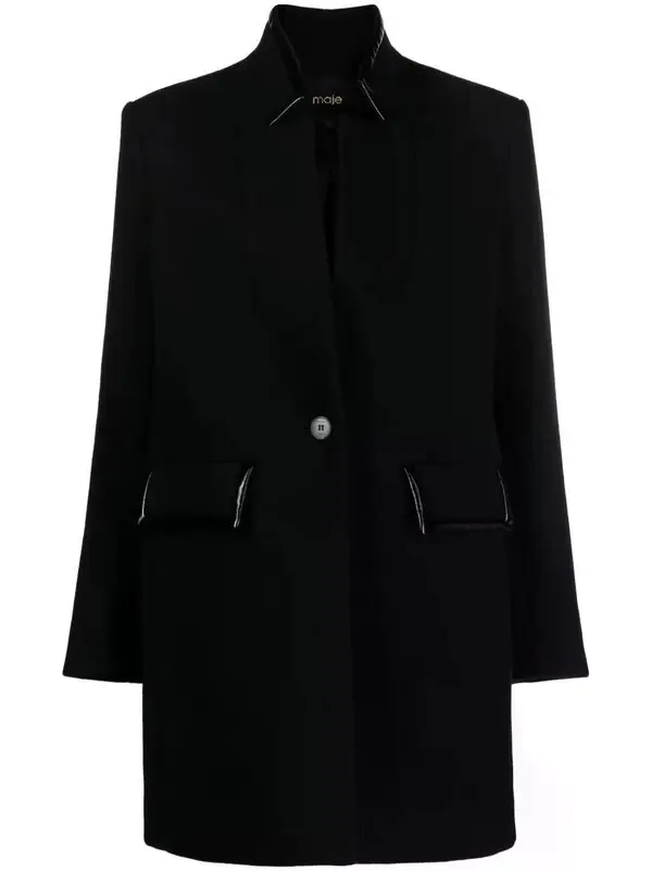 Maje Single-breasted Wool-blend Coat