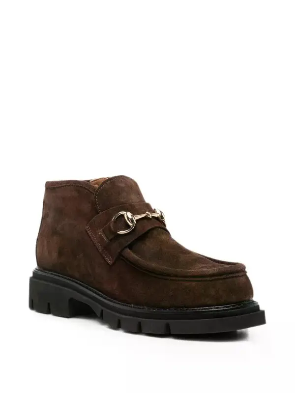 SERGIO MORETTI FIRENZE Horsebit Detail Suede Ankle Boots