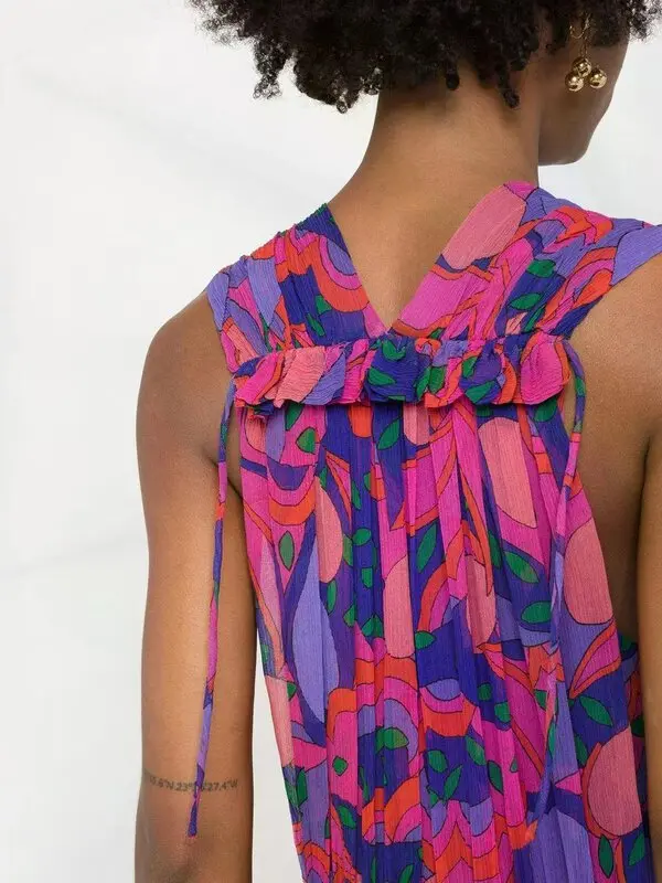 Isabel Marant Étoile Abstract Pattern Plunging V-neck Dress