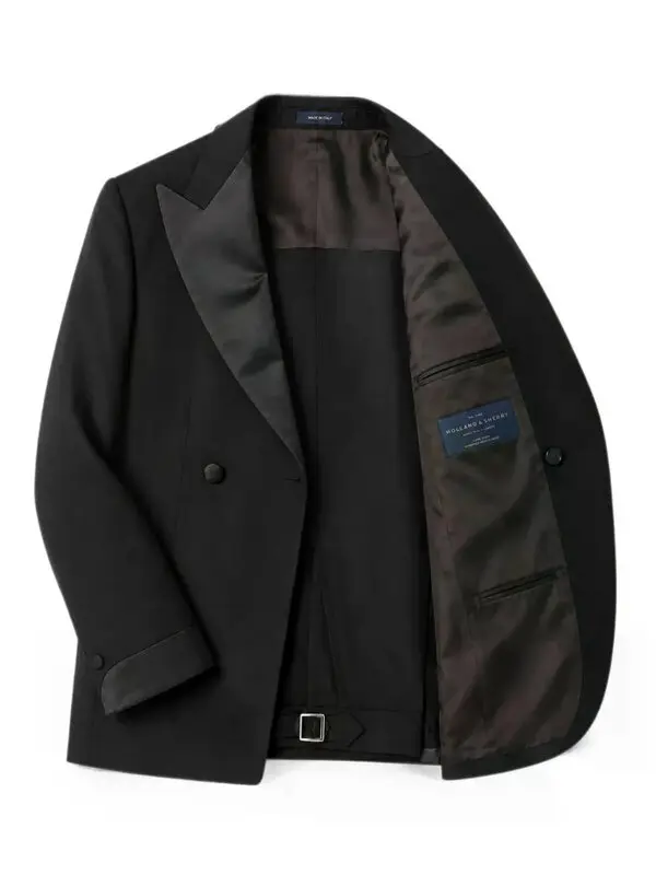 FRANZESE COLLECTION Double-breasted Satin-trim Suit - Black