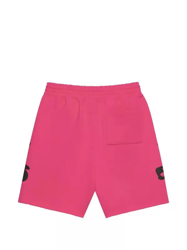 SP5DER Logo-print Raw-edge Shorts