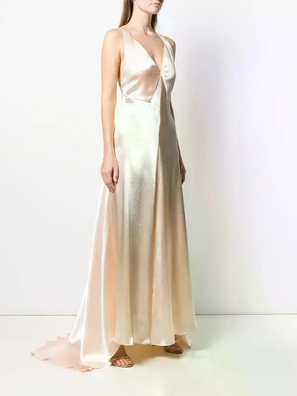 Philosophy Di Lorenzo Serafini Flared Satin Gown