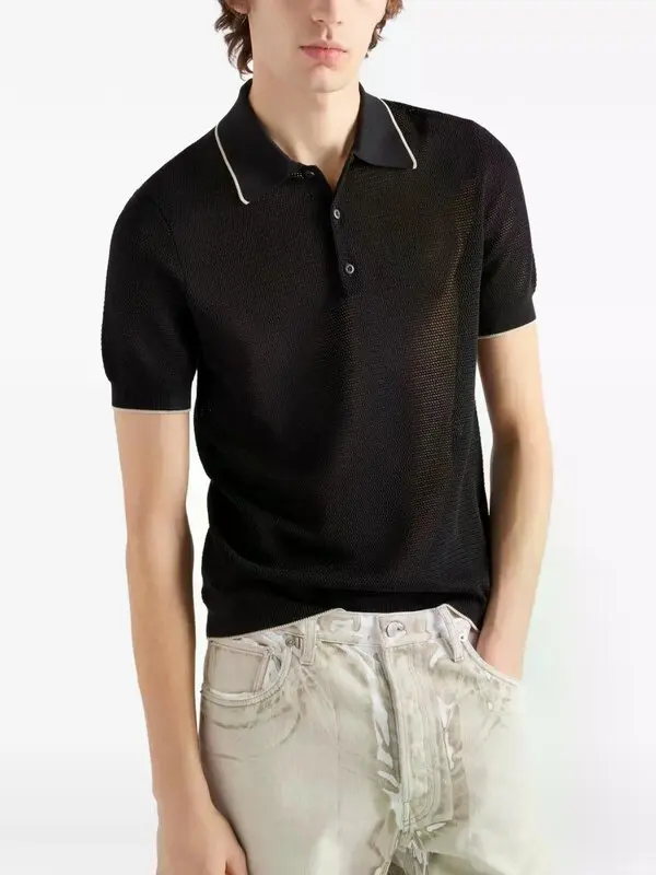 Prada Silk And Cotton Polo Shirt
