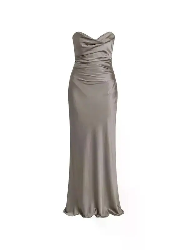 THE SEI Cowl-neck Ruched Maxi Gown