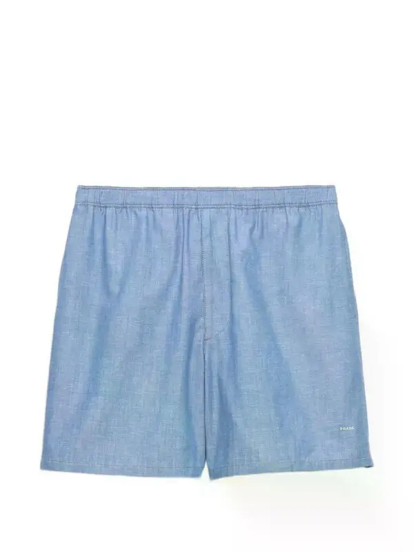 Prada Chambray Bermuda Shorts - Blue