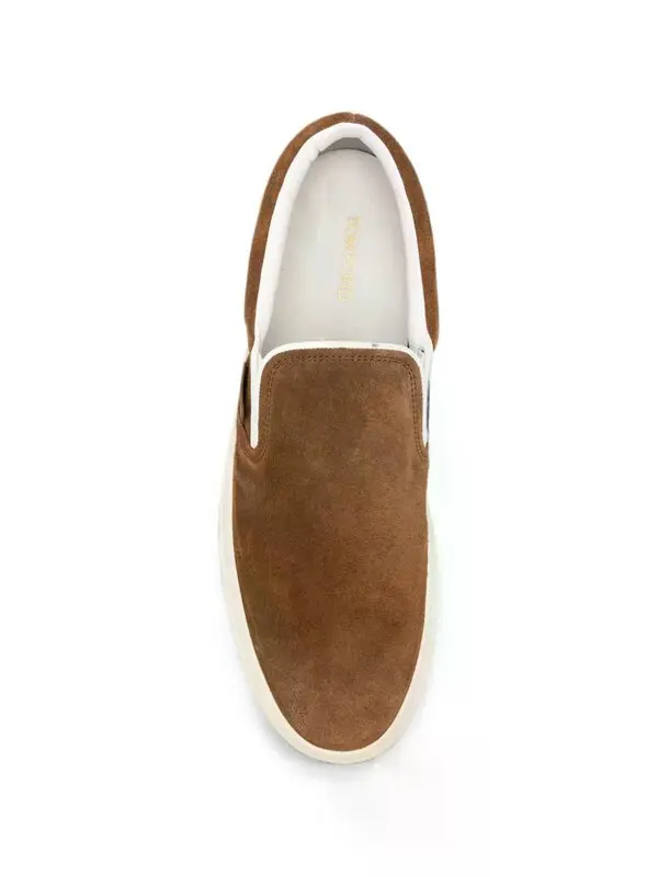 TOM FORD Round-toe Slip-on Loafers - Brown