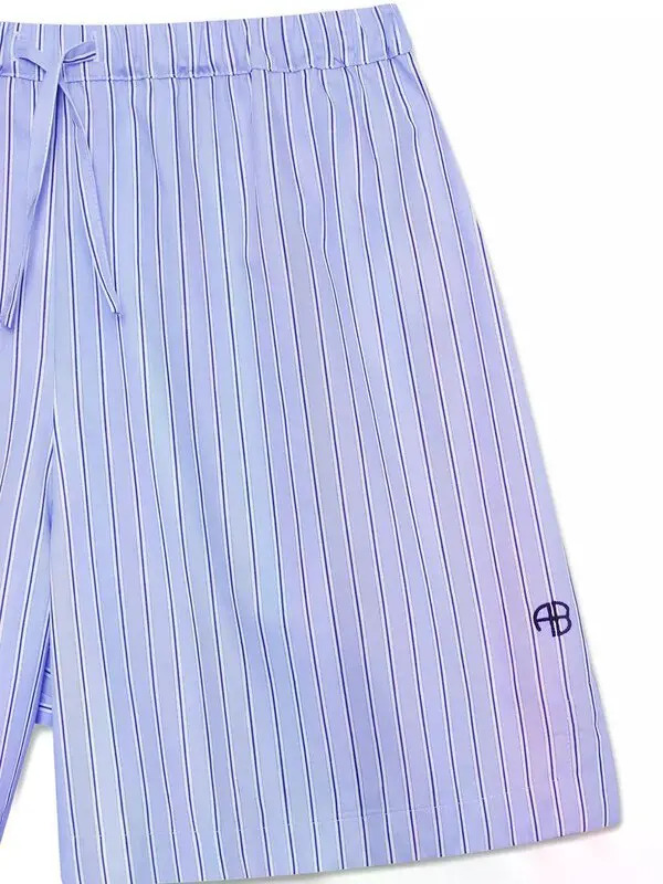 ANINE BING Ramy Striped Cotton Shorts
