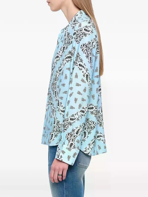 Zadig&Voltaire Long-sleeved V-neck Tunic Shirt