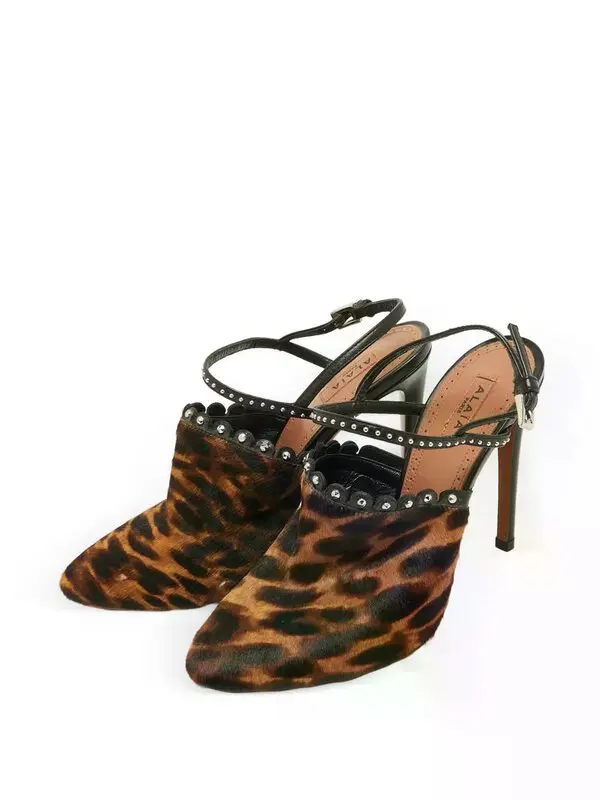Alaïa Leopard-print Studded Heeled Pumps