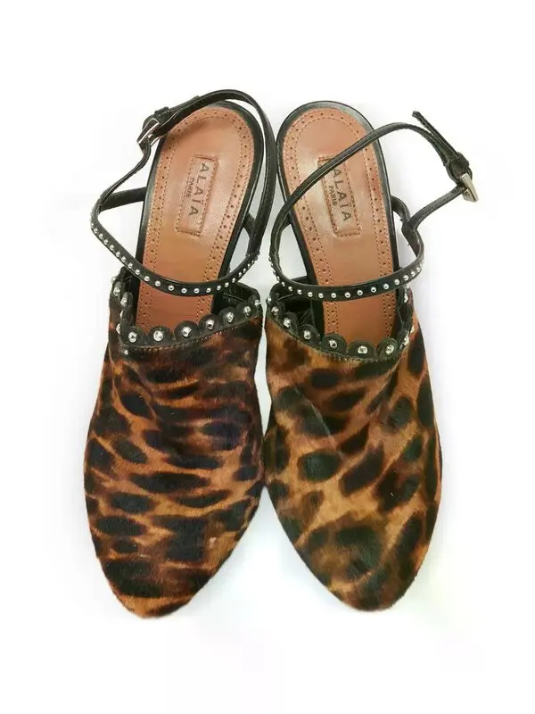 Alaïa Leopard-print Studded Heeled Pumps