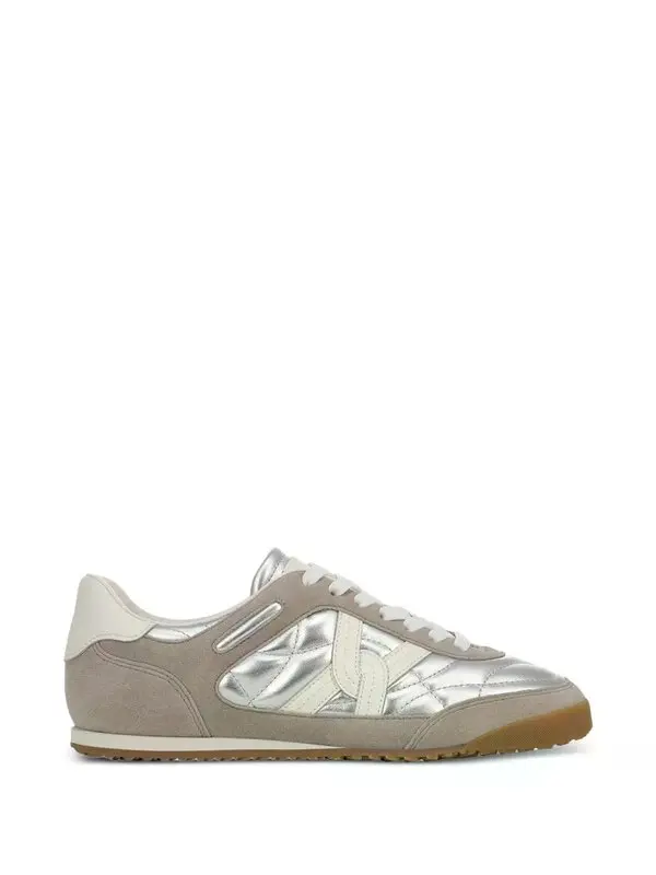 Veronica Beard Natalia Quilted Panel Sneakers - Silver