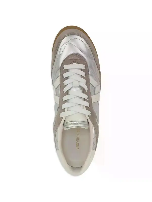 Veronica Beard Natalia Quilted Panel Sneakers - Silver