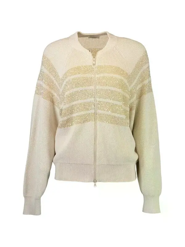 Brunello Cucinelli Sequin-embellished Full-zip Cardigan