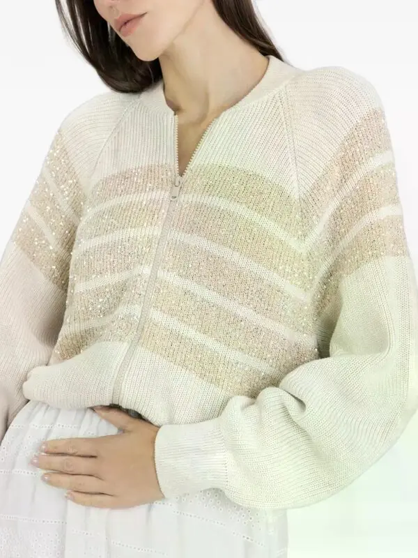 Brunello Cucinelli Sequin-embellished Full-zip Cardigan