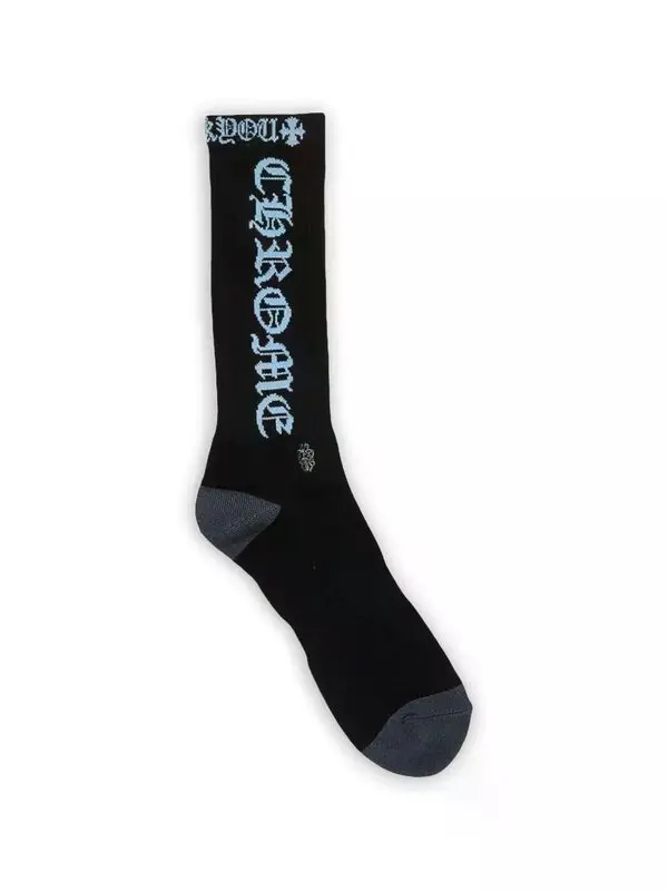 Chrome Hearts Logo Intarsia Ribbed Knit Socks