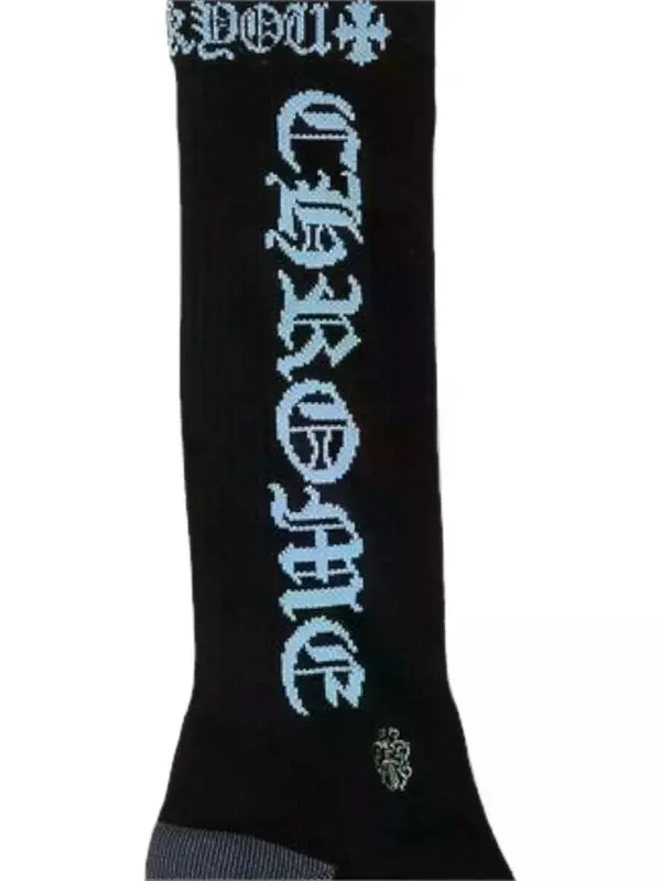 Chrome Hearts Logo Intarsia Ribbed Knit Socks