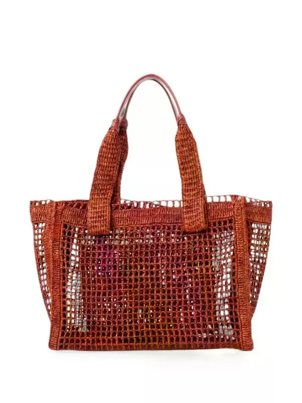 Chloé Logo Patch Open-knit Tote Bag