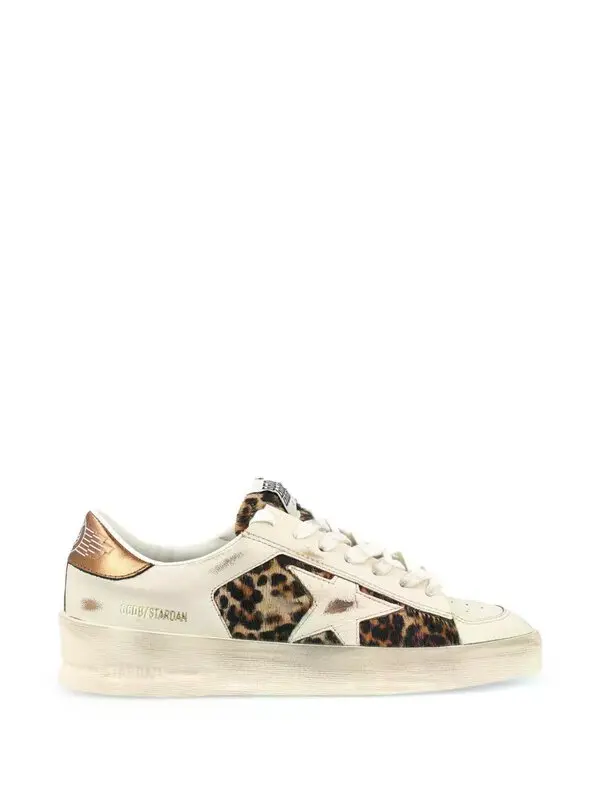 GOLDEN GOOSE Stardan Leopard-print Sneakers - Neutrals