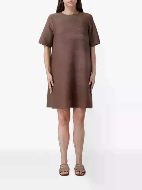 Max Mara Crêpe T-shirt Mini Dress - Brown