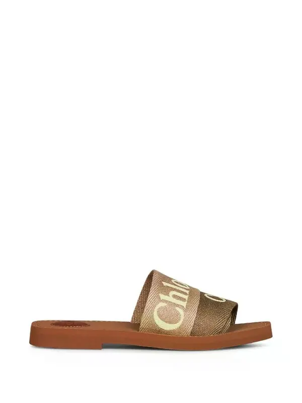 Chloé Square-toe Sandals With Logo Embroidery