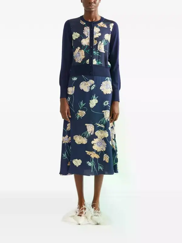Erdem Cropped Floral Print Cardigan