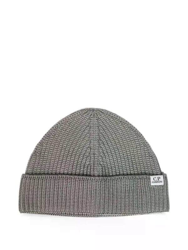 C.P. COMPANY Ribbed-knit Beanie Hat - Grey