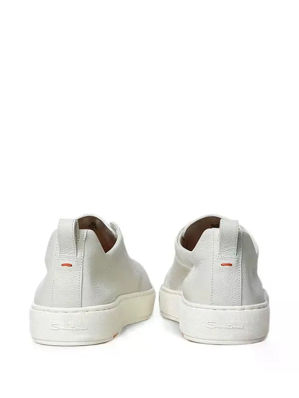 Santoni Grained Leather Slip-on Sneakers