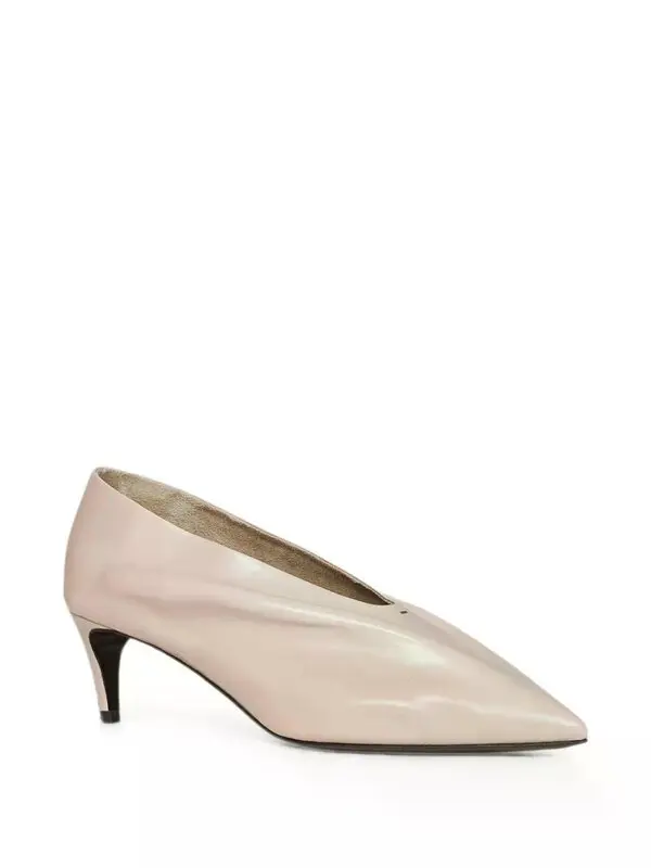 Khaite Pleated Pointed-toe Pumps - Neutrals