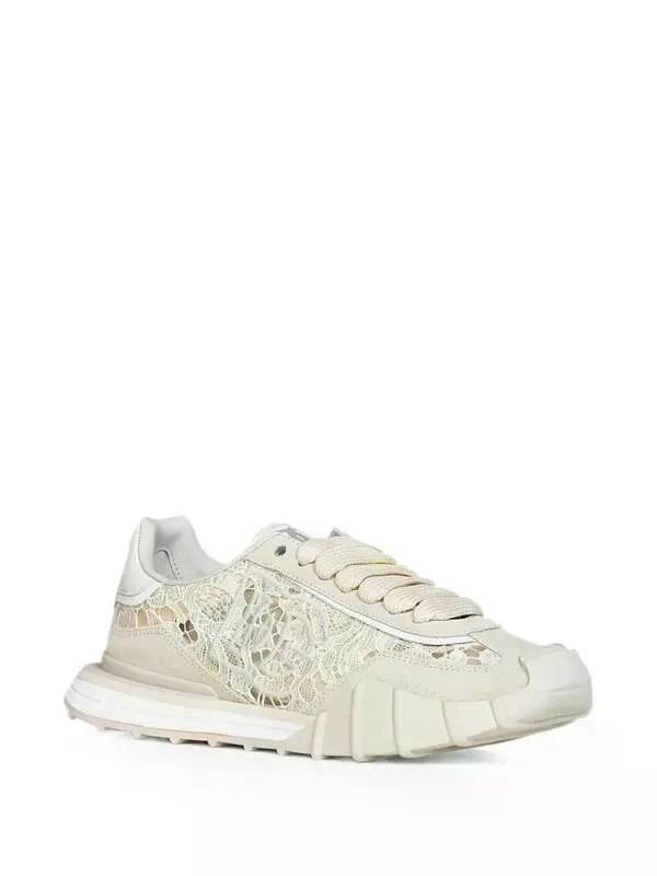 Dolce & Gabbana Lace-panelled Suede Sneakers