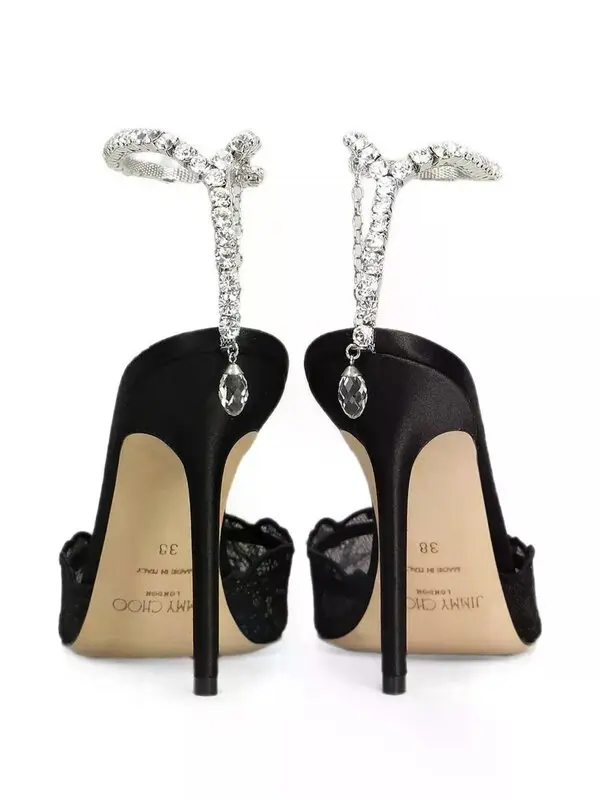 JIMMY CHOO Saeda Crystal-embellished Lace Pumps