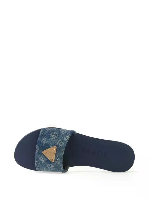 Guess Elysone Monogram-print Logo-patch Sandals
