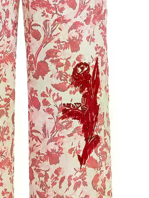 Cinq À Sept Floral Print Belted Trousers