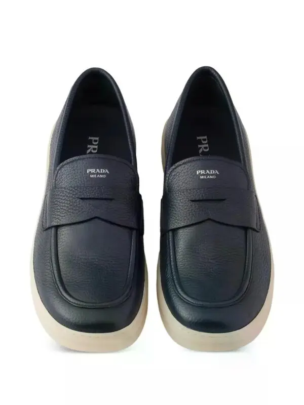 Prada Leather Loafers - Blue