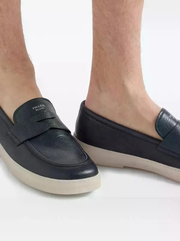 Prada Leather Loafers - Blue