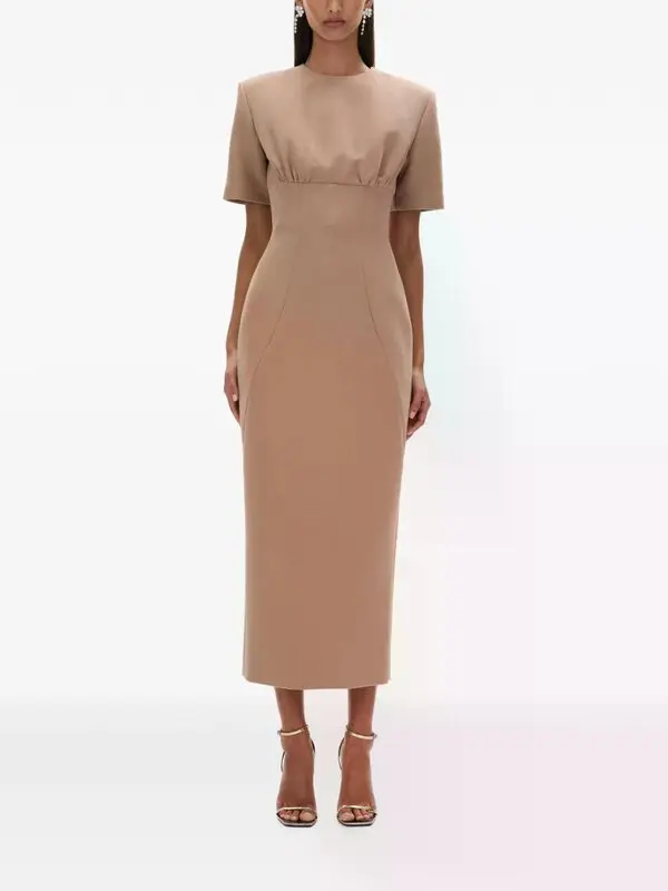 Rachel Gilbert Dover Short Sleeve Midi Dress - Brown