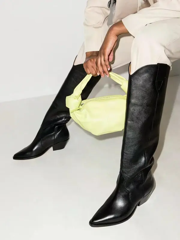 Isabel Marant Étoile Denvee Wedge Cowboy Boots - Black