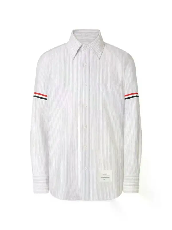 Thom Browne Madras Oxford Striped-armband Shirt