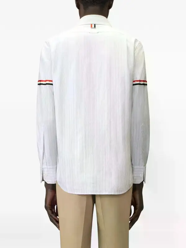 Thom Browne Madras Oxford Striped-armband Shirt
